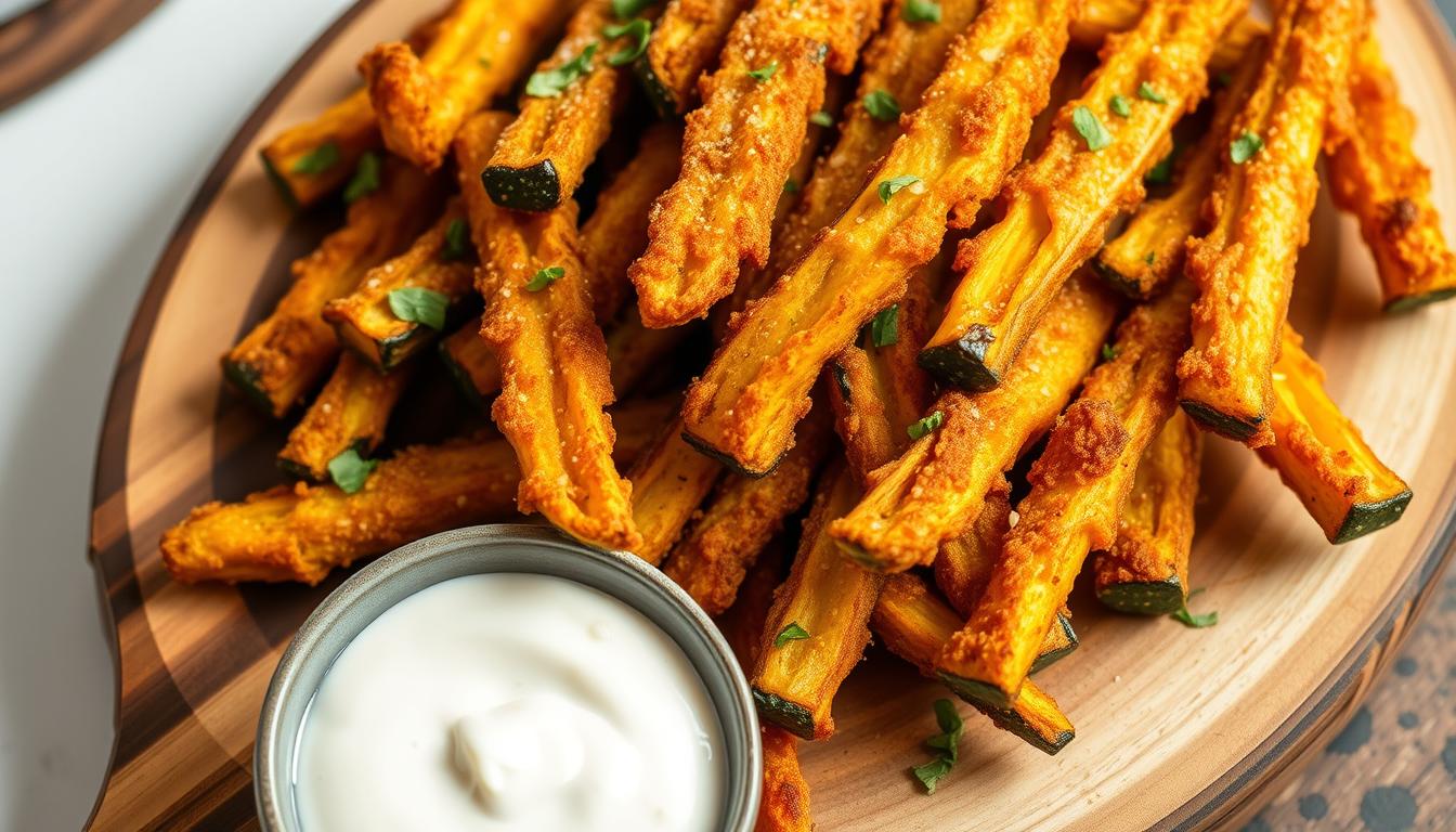 Vegan Air Fried Zucchini Fries Recipe | Easy & Crispy